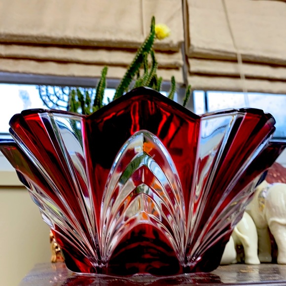 Czech Crystal Vintage | Accents | Vintage Japan Red Crystal Bowl | Poshmark